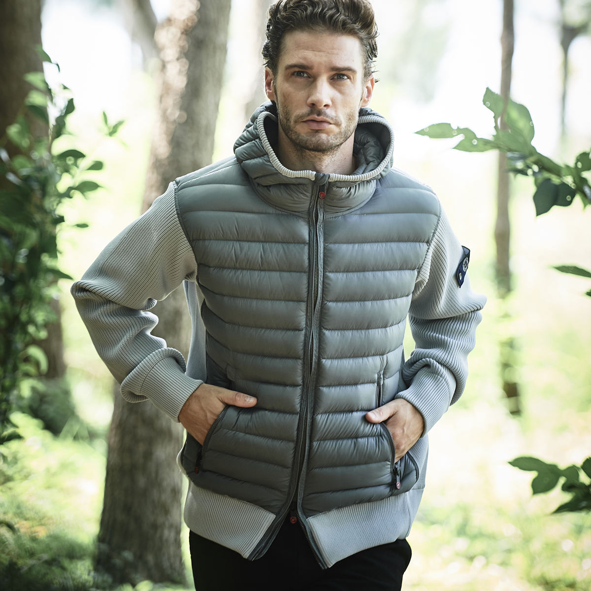 ニットコンビダウン パーカー スポーツ ゴルフウェア ユニセックス アウター 800412 G-stage ジーステージ メンズウエアG-STAGE