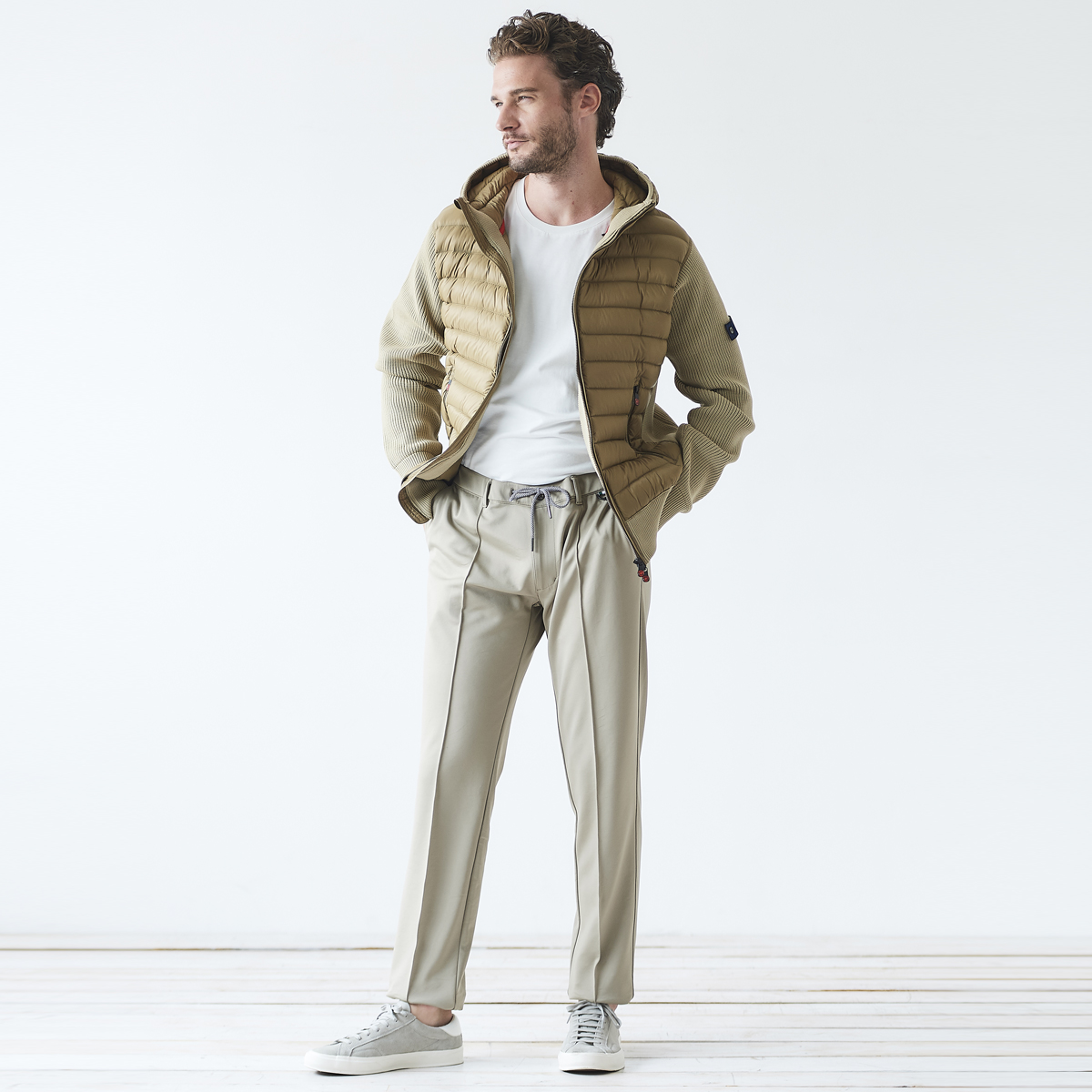 ニットコンビダウン パーカー スポーツ ゴルフウェア ユニセックス アウター 800412 G-stage ジーステージ メンズウエアG-STAGE