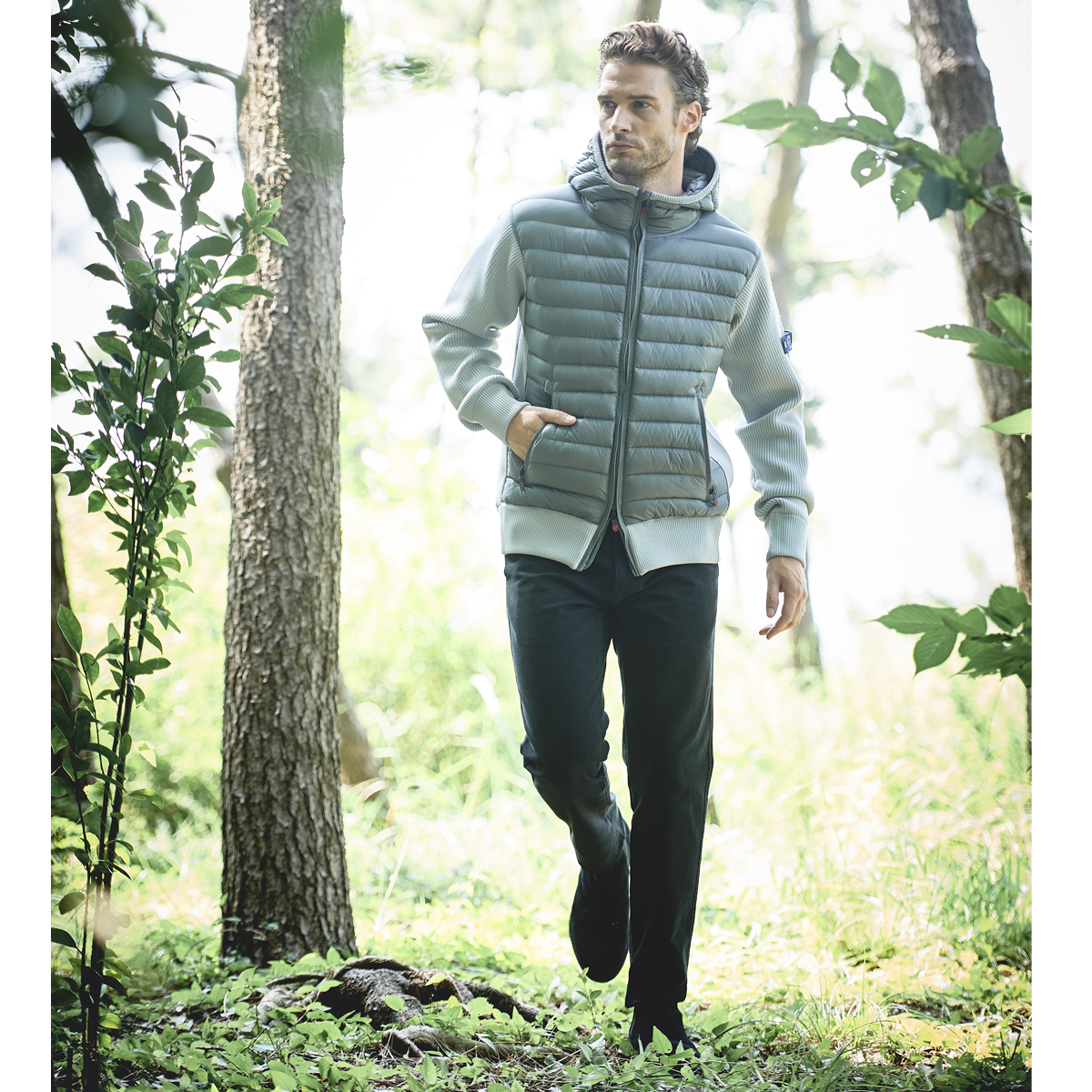 ニットコンビダウン パーカー スポーツ ゴルフウェア ユニセックス アウター 800412 G-stage ジーステージ メンズウエアG-STAGE