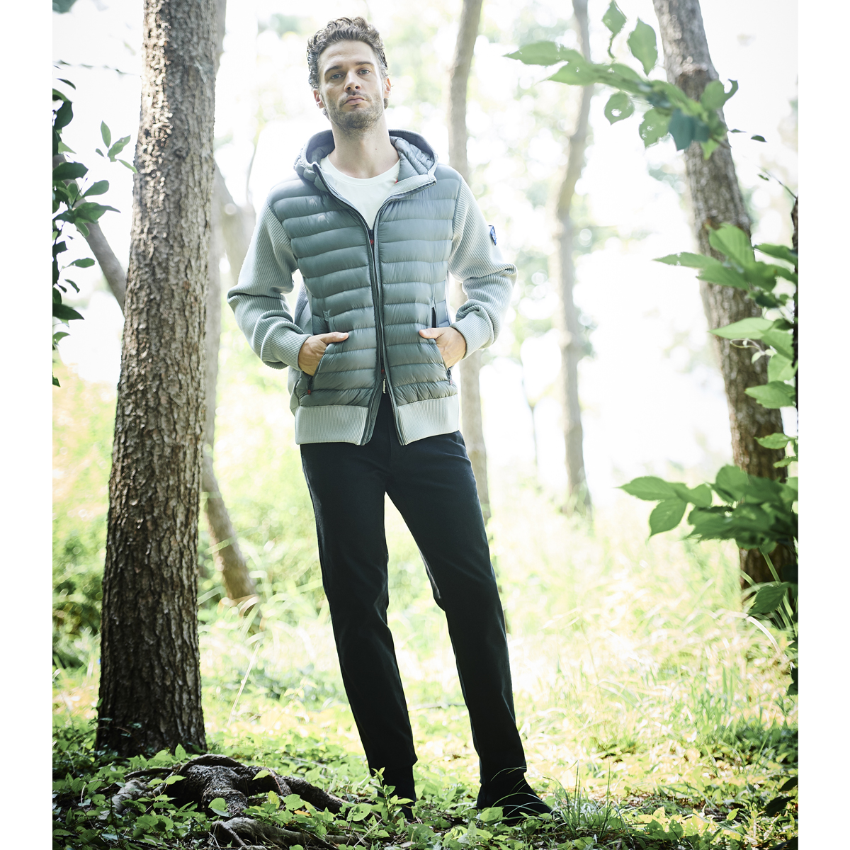 ニットコンビダウン パーカー スポーツ ゴルフウェア ユニセックス アウター 800412 G-stage ジーステージ メンズウエアG-STAGE